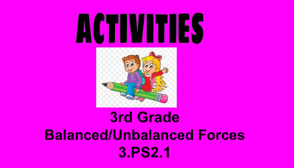 3rd Grade Science Balanced & Unbalanced Forces 3.PS2.1 Activities ...