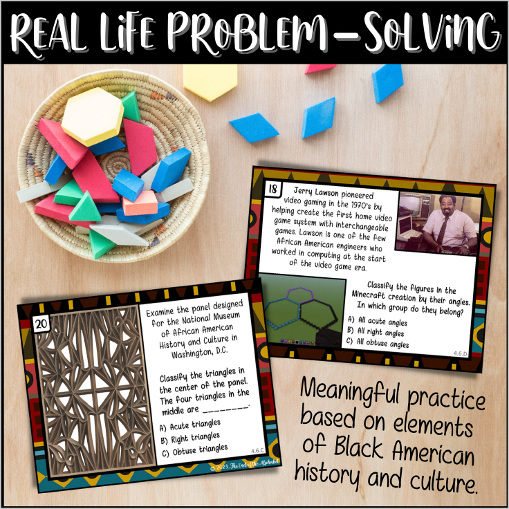 Celebrate Black History through Geometry - 4th Grade TEKS 4.6 A-D Task ...