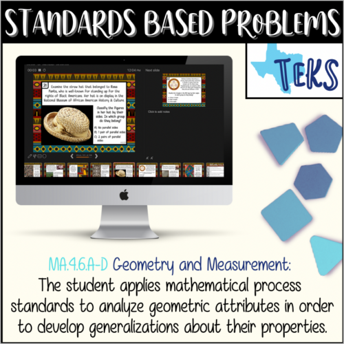 Celebrate Black History through Geometry - 4th Grade TEKS 4.6 A-D Task ...
