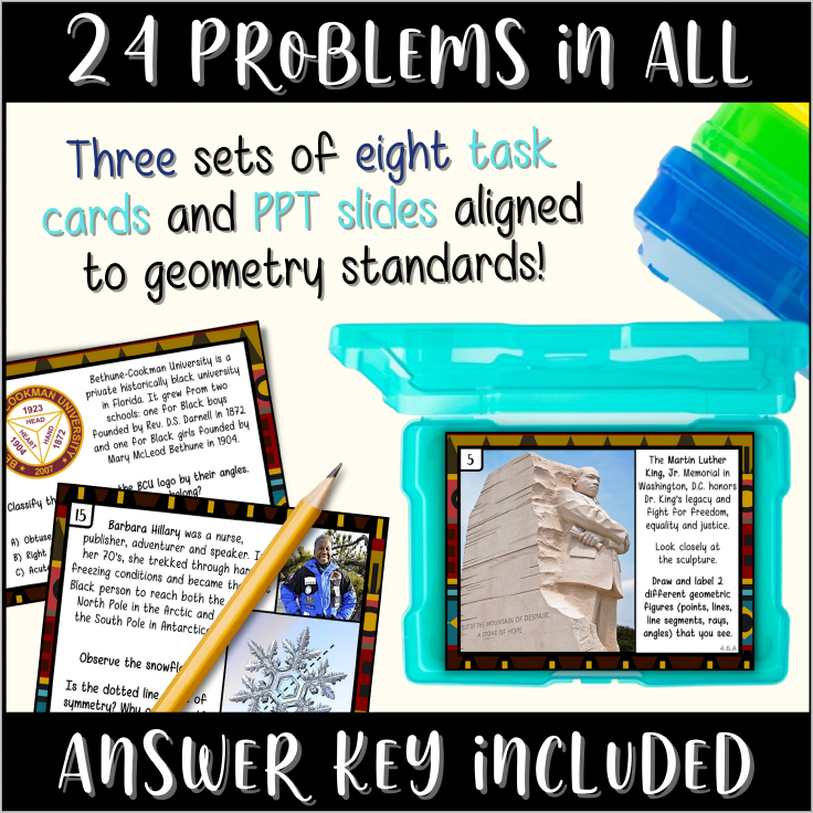 Celebrate Black History through Geometry - 4th Grade TEKS 4.6 A-D Task ...