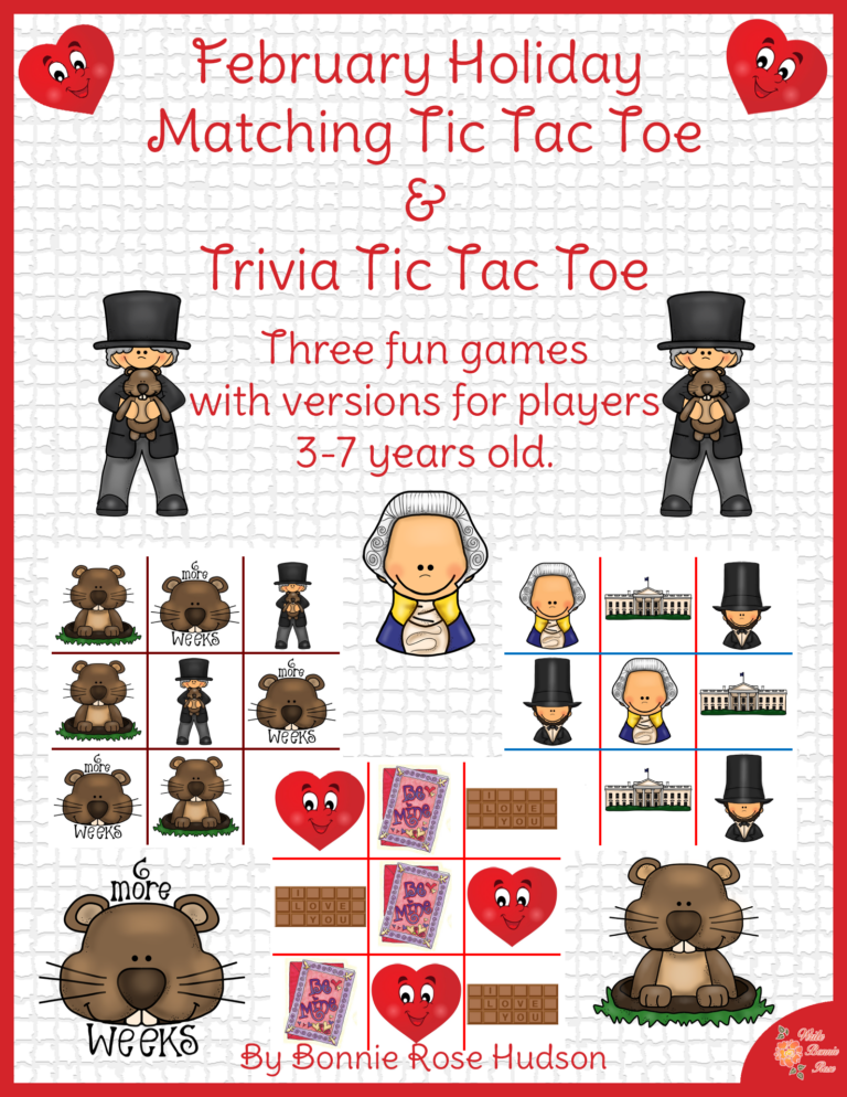 February Holiday Matching Tic Tac Toe and Trivia Tic Tac Toe | Made By ...