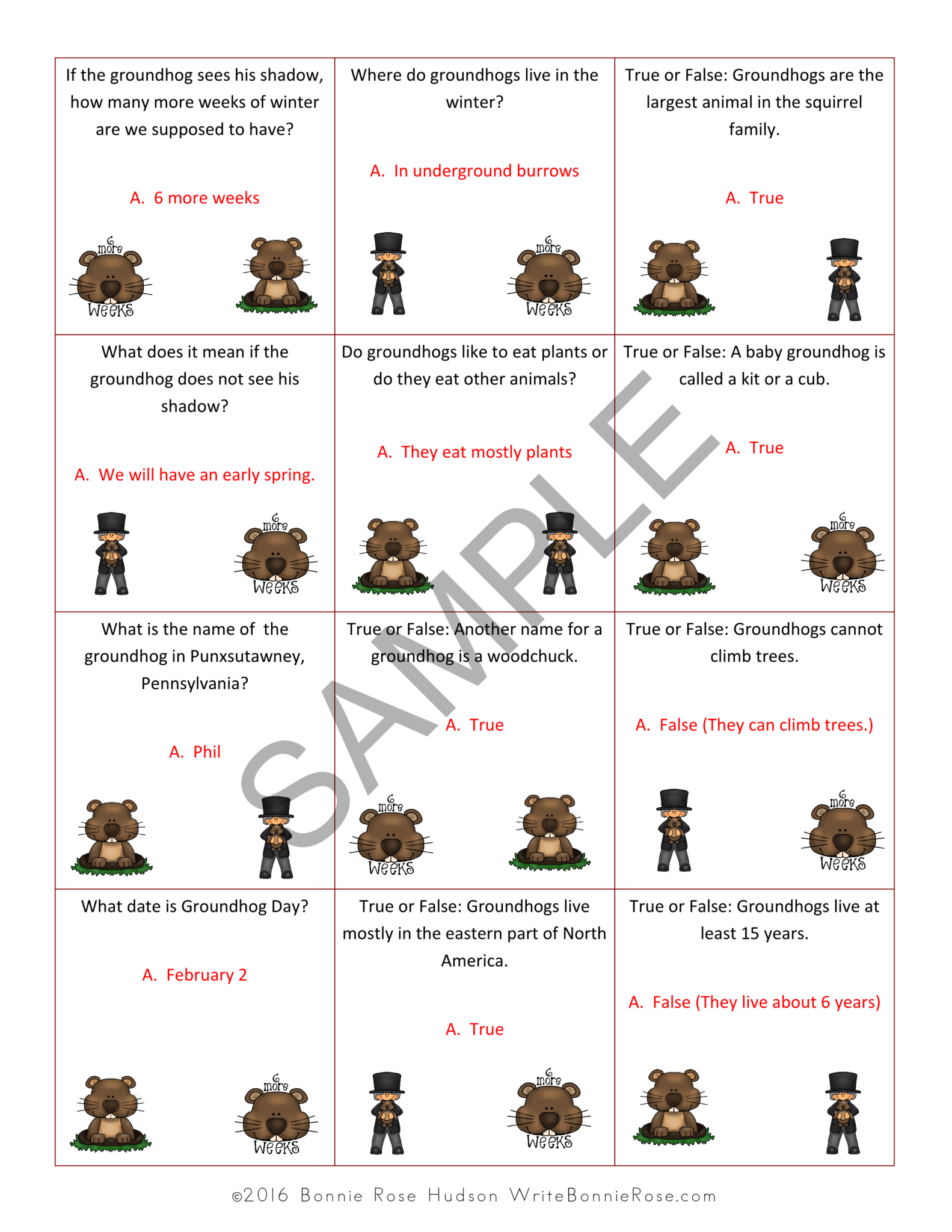 February Holiday Matching Tic Tac Toe and Trivia Tic Tac Toe | Made By ...