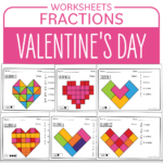 Valentine's Day Math Activity Coloring Fractions Heart Math Centers ...