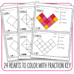 Valentine's Day Math Activity Coloring Fractions Heart Math Centers ...