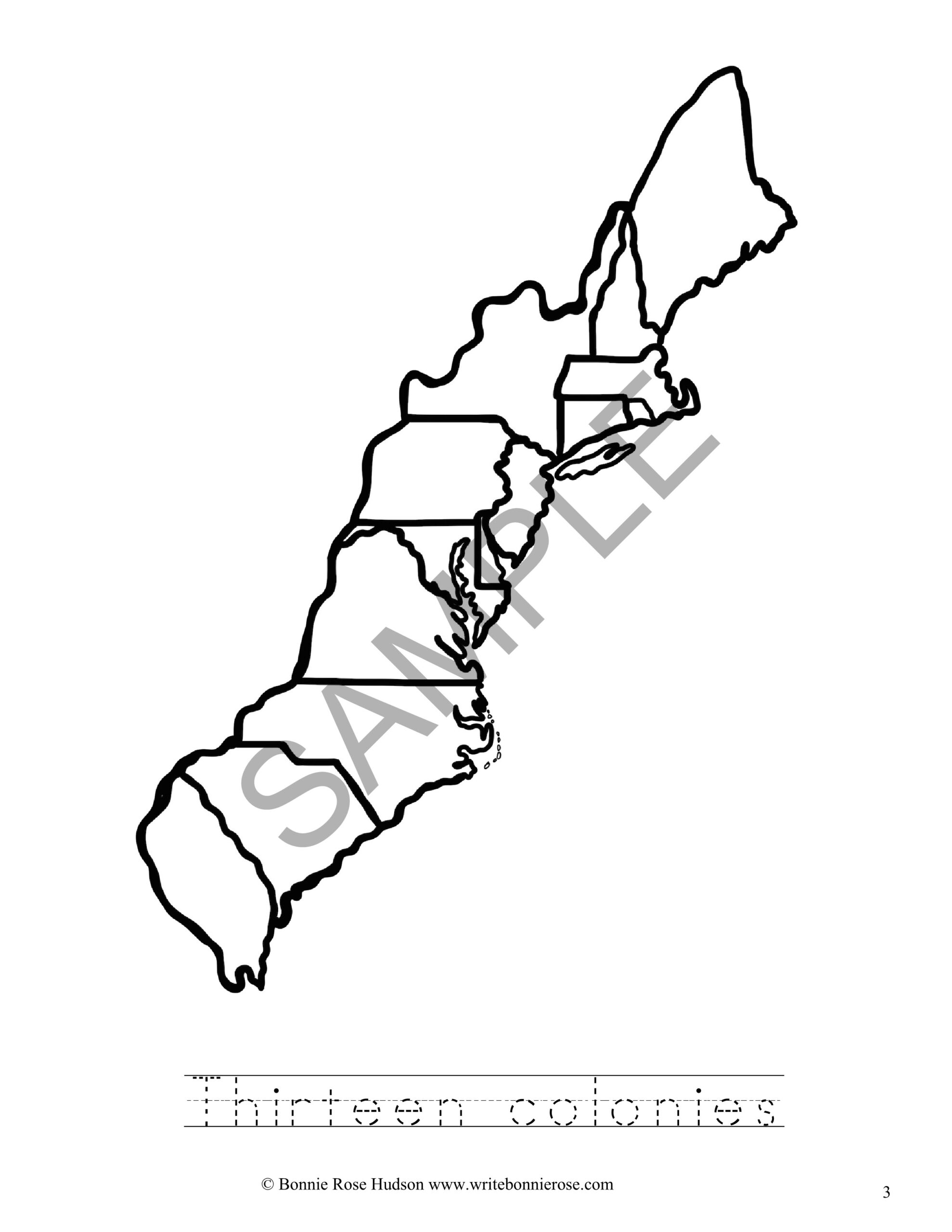 13 Colonies Coloring Page Sketch Coloring Page