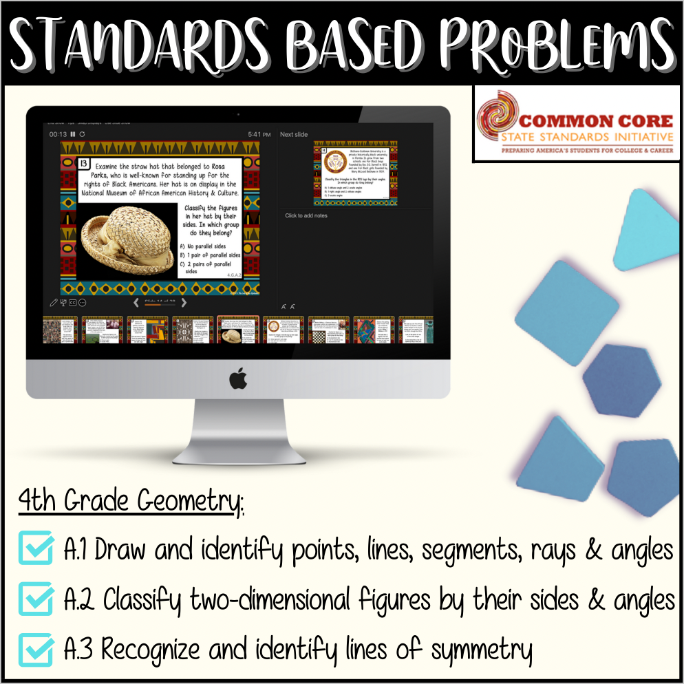 Celebrate Black History through Geometry - 4th Grade CCSS 4.G.A Task ...