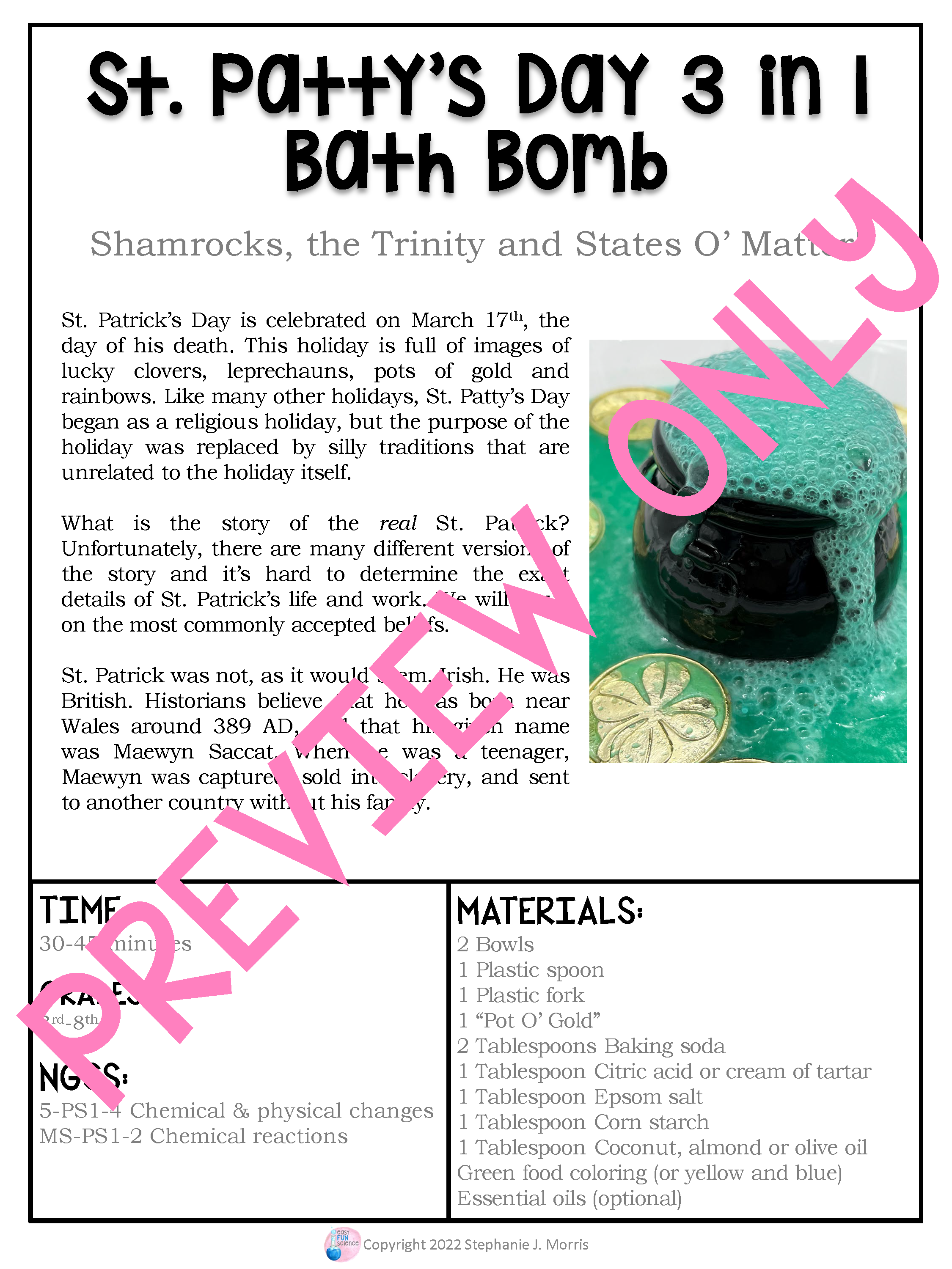Bath Bomb St. Patrick's Day Science | Made By Teachers
