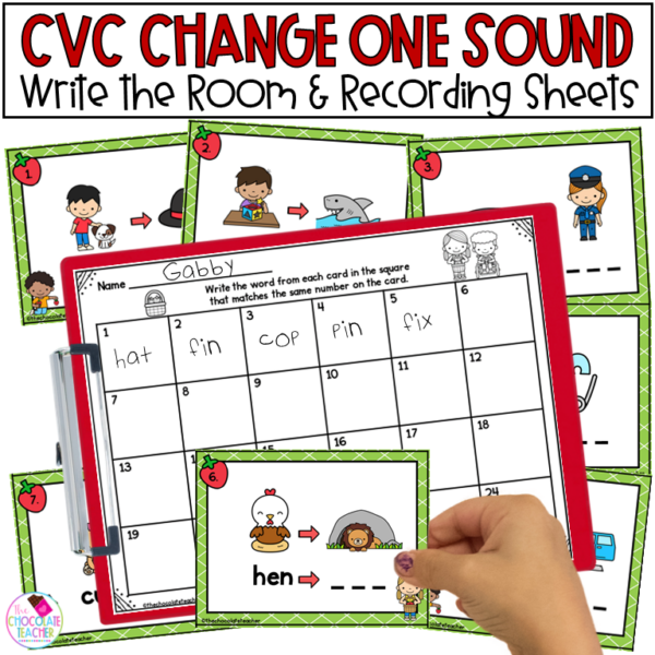 Phoneme Letter Substitution - CVC Words - Write the Room | Made By Teachers