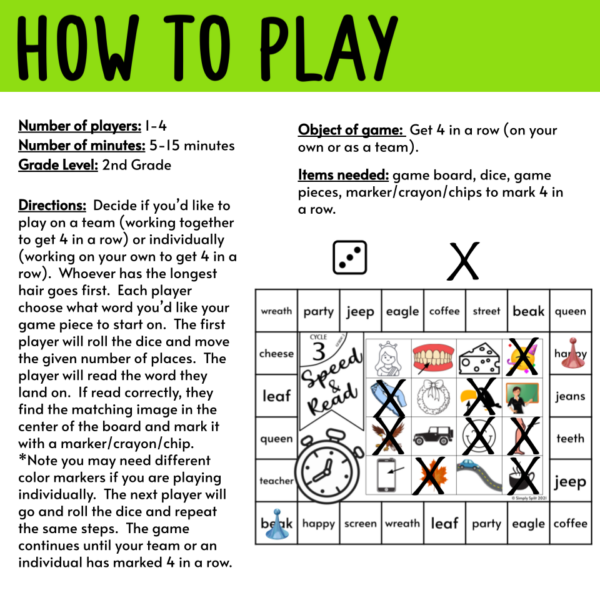 BUNDLE Fluency Decoding Strips + Game Puzzle 2nd Grade | EL Skills ...