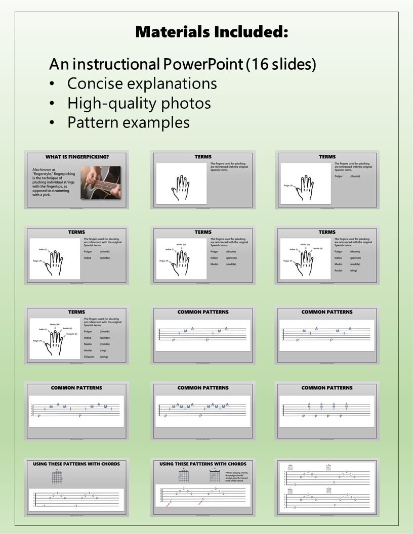 FINGERPICKING for Beginning Guitar Classes | Made By Teachers