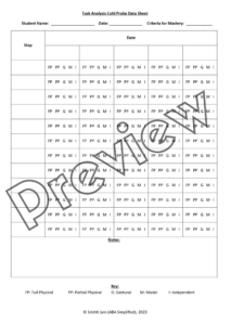 Task Analysis Data Sheets BUNDLE | Digital & Printable Versions | Made ...
