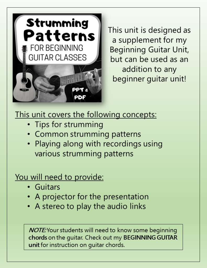 STRUMMING PATTERNS for Beginning Guitar Classes | Made By Teachers