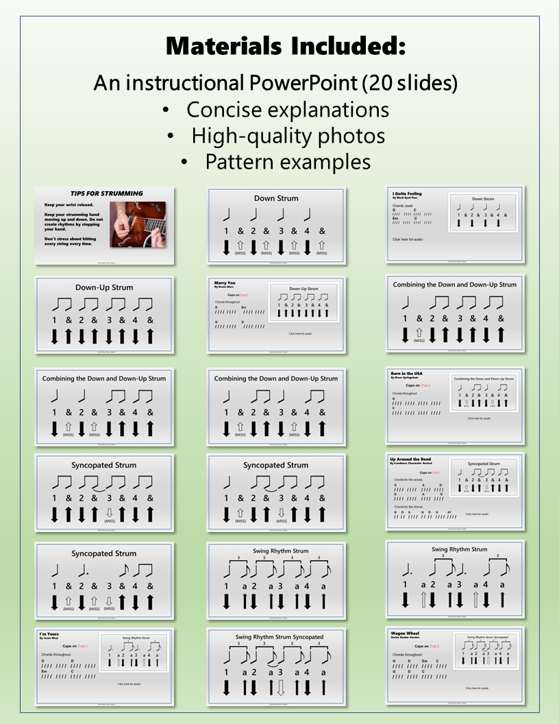 STRUMMING PATTERNS for Beginning Guitar Classes | Made By Teachers