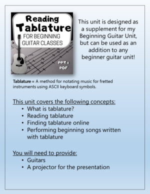 READING TABLATURE for Beginning Guitar Classes | Made By Teachers