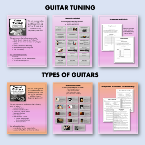BEGINNING GUITAR BUNDLE for Middle and High School Music Classes | Made ...