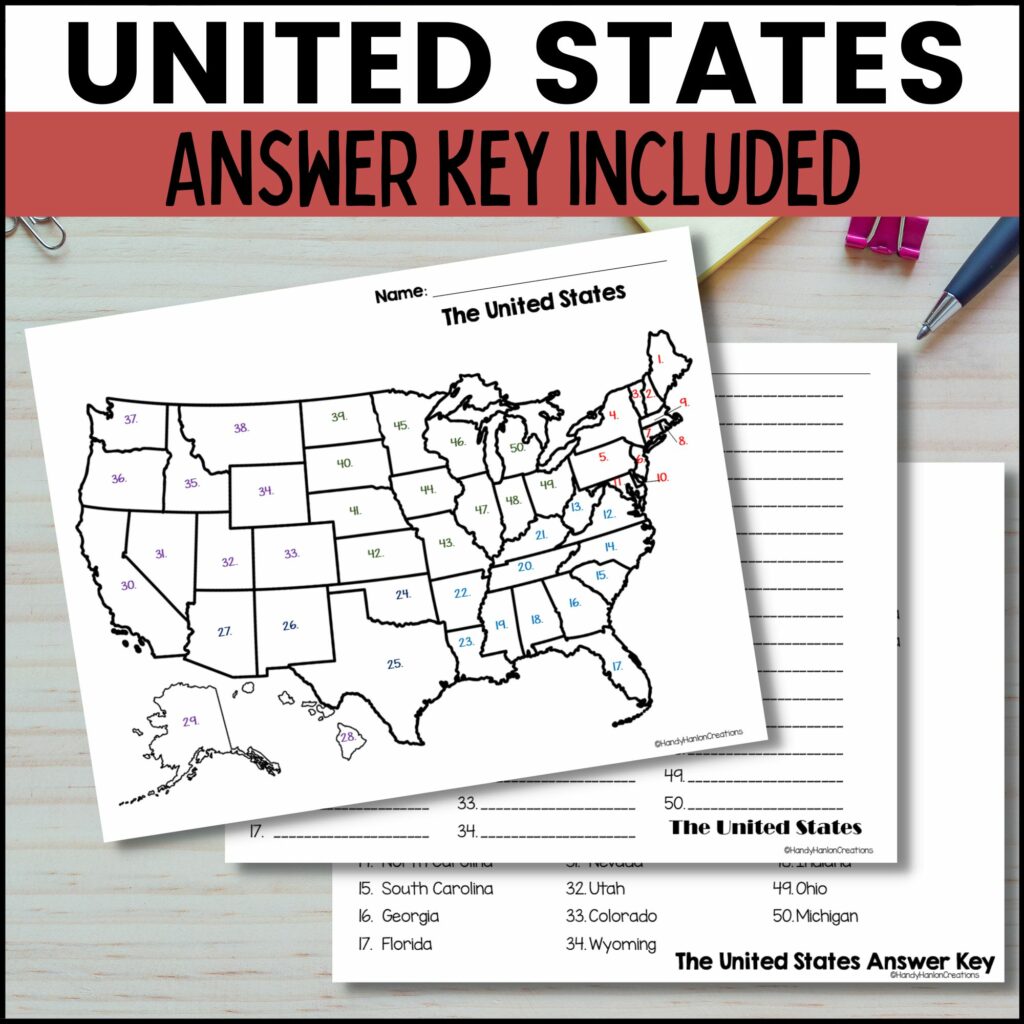 50 States and Capitals Map Activities Digital and Print | Made By Teachers