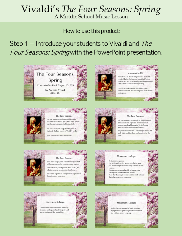 VIVALDI'S FOUR SEASONS SPRING a Middle School Music Lesson | Made By ...