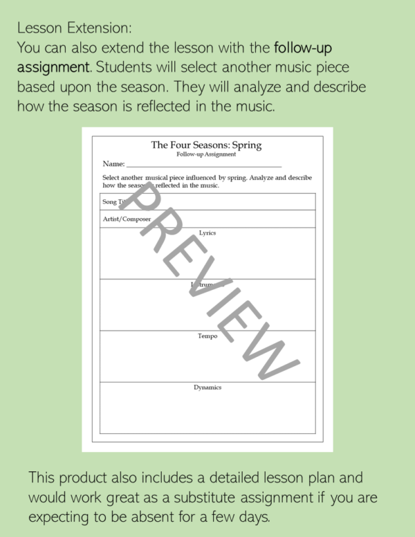 VIVALDI'S FOUR SEASONS SPRING a Middle School Music Lesson | Made By ...