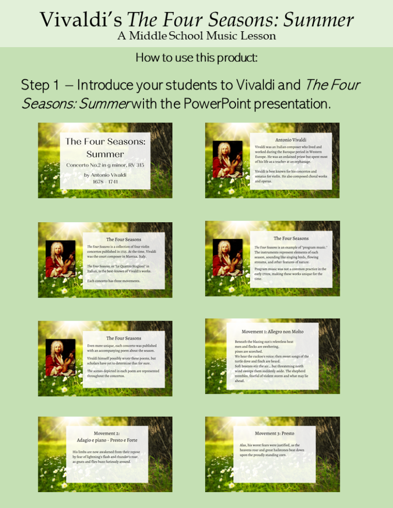 VIVALDI'S FOUR SEASONS SUMMER a Middle School Music Lesson | Made By ...