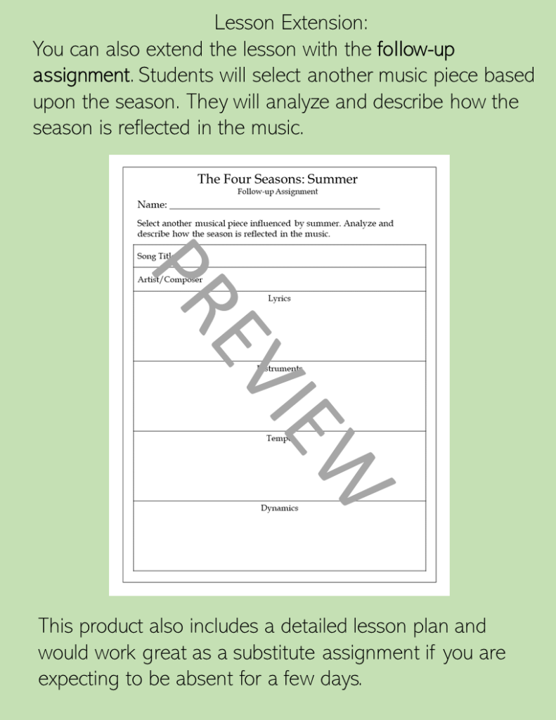 VIVALDI'S FOUR SEASONS SUMMER a Middle School Music Lesson | Made By ...