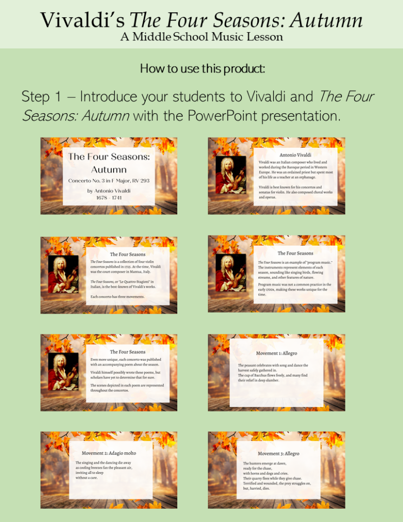 VIVALDI'S FOURS SEASONS AUTUMN a Middle School Music Lesson | Made By ...