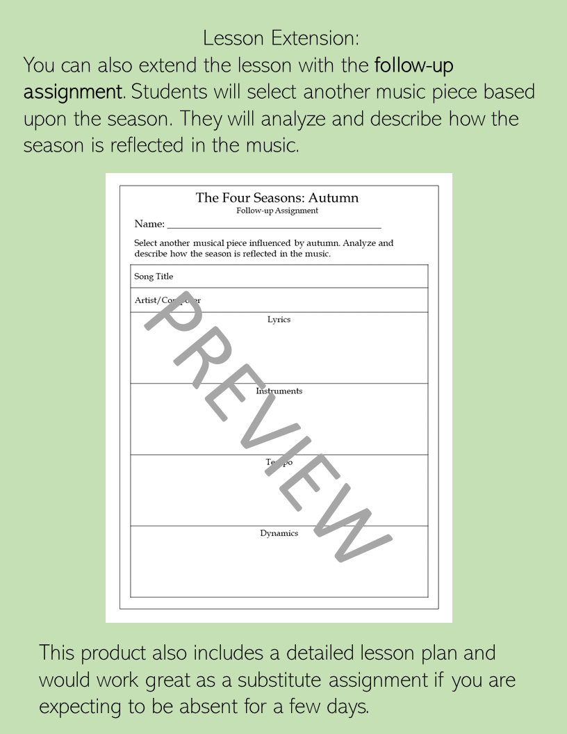 VIVALDI'S FOURS SEASONS AUTUMN a Middle School Music Lesson | Made By ...