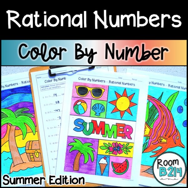 Rational Number Summer Color By Number TEKS 7.3A | Made By Teachers
