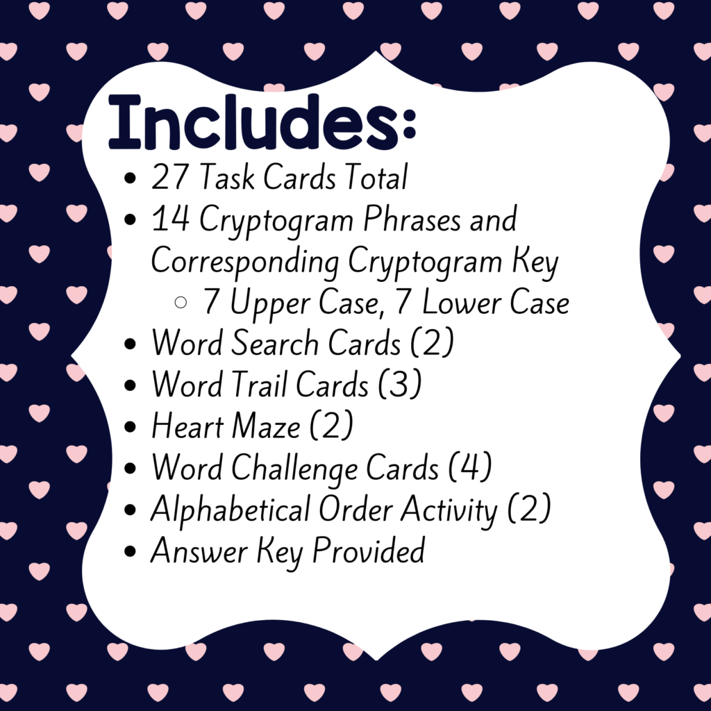 Valentine's Day Cryptogram and Word Puzzle Task Cards | Made By Teachers