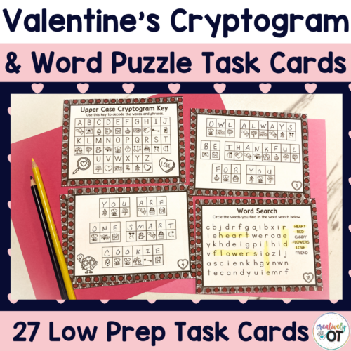 Valentine's Day Cryptogram and Word Puzzle Task Cards | Made By Teachers