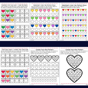 Valentine's Day Color the Pattern Visual Perceptual Worksheets | Made ...