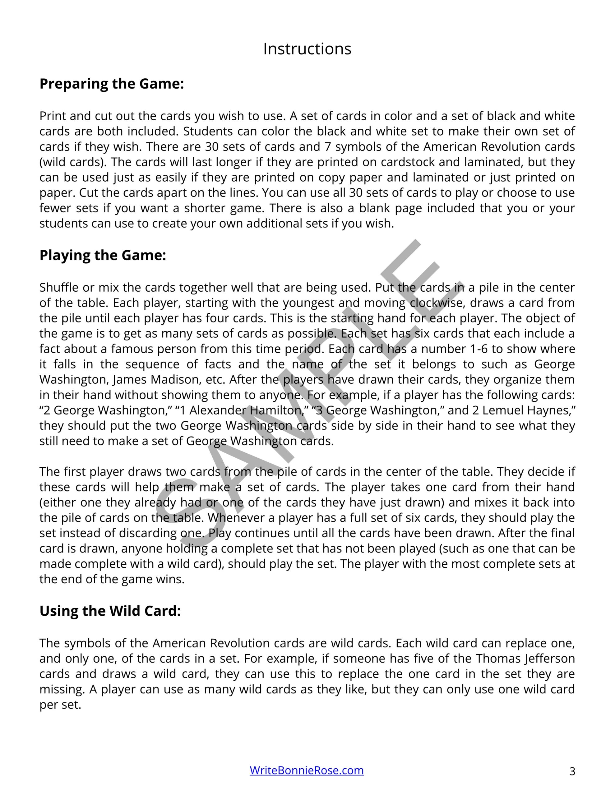 American Revolution & Founding Fathers Card Game | Made By Teachers