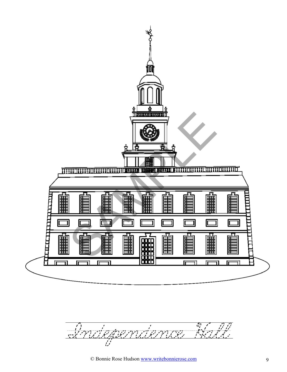 U.S. Landmarks and Monuments Coloring Book with Cursive Copywork | Made ...