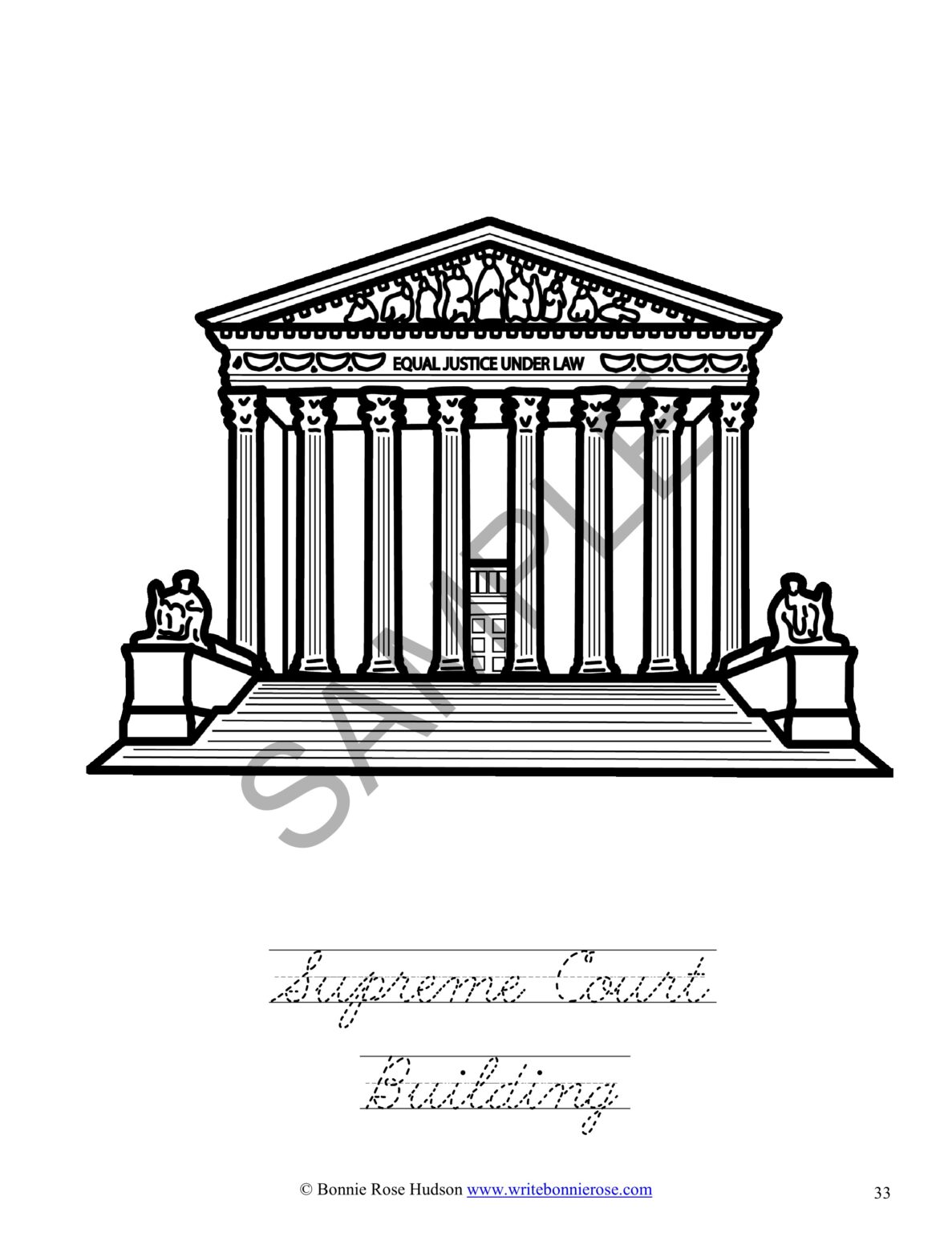 U.S. Landmarks and Monuments Coloring Book with Cursive Copywork | Made ...