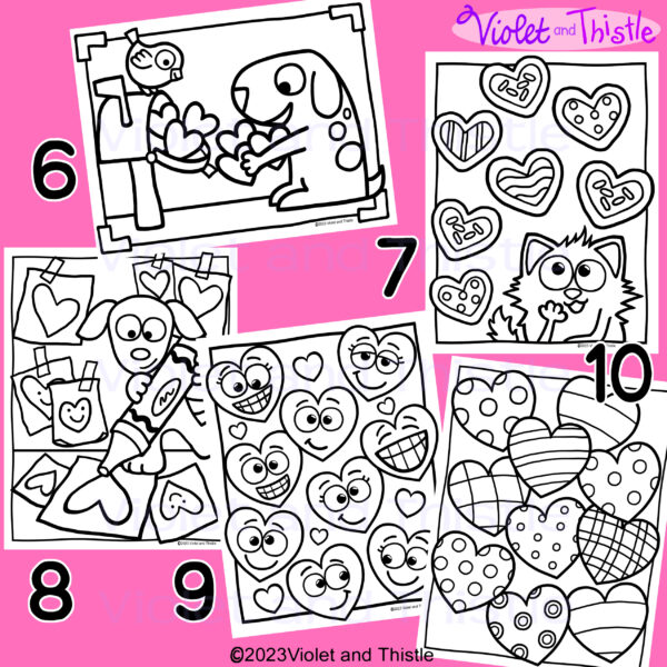 Valentine Coloring Pages Cute Heart Truck Dog Cat Frog Bird Color ...