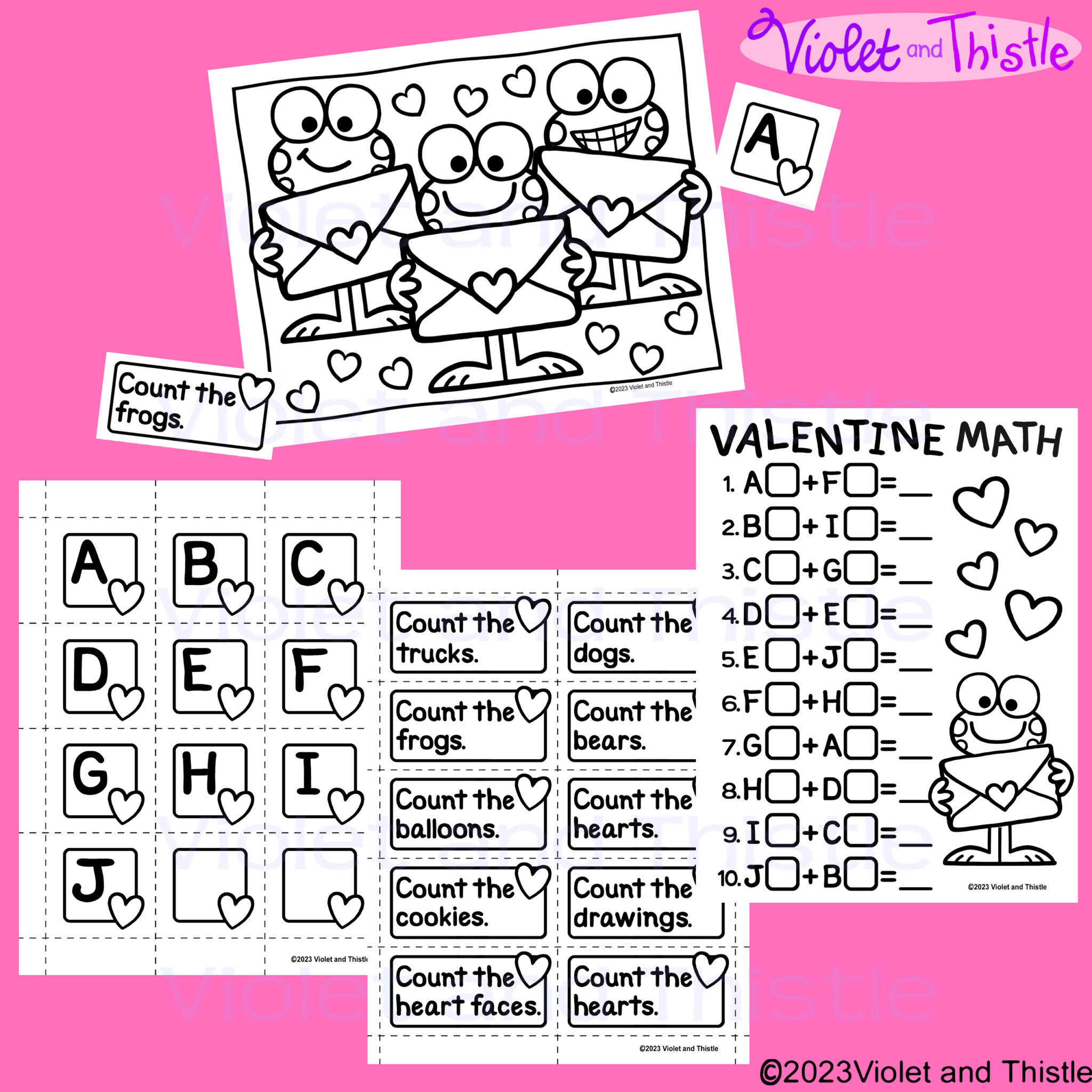 Valentine Coloring Pages Cute Heart Truck Dog Cat Frog Bird Color ...