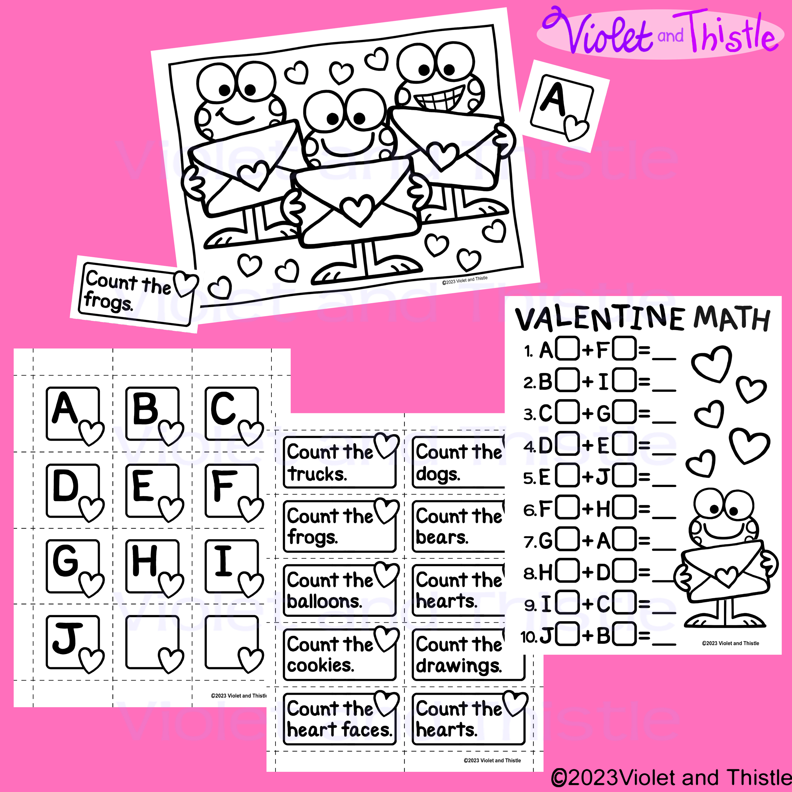 Valentine Coloring Pages Cute Heart Truck Dog Cat Frog Bird Color ...