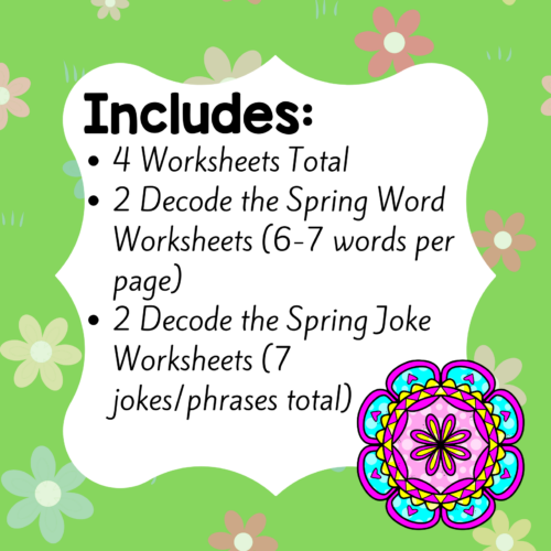 Spring Cryptogram and Decoding Worksheets | Made By Teachers