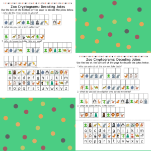 Zoo Cryptogram and Decoding Worksheets | Made By Teachers