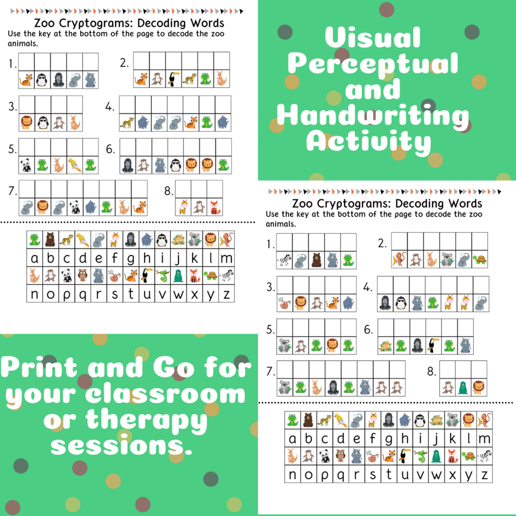 Zoo Cryptogram and Decoding Worksheets | Made By Teachers