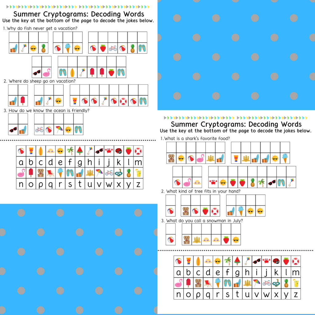 Summer Cryptogram and Decoding Worksheets | Made By Teachers