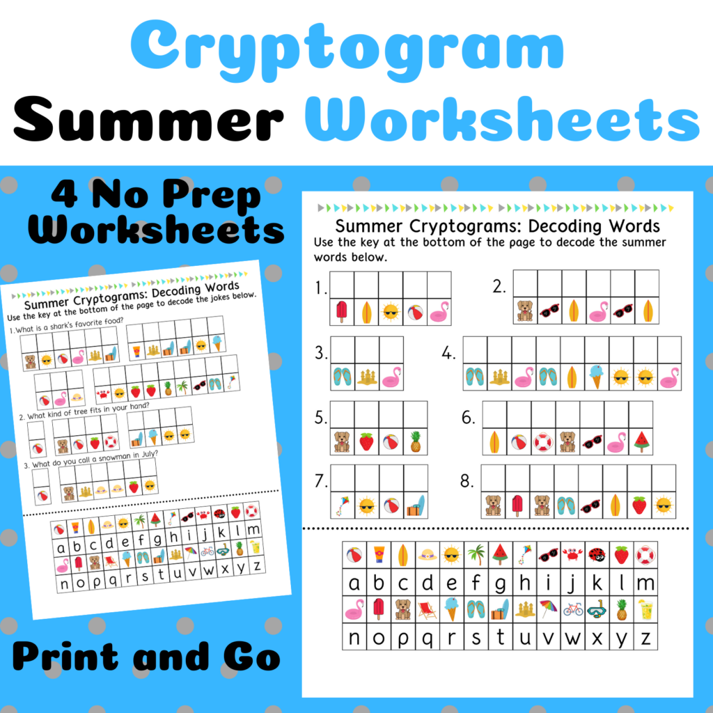Summer Cryptogram and Decoding Worksheets | Made By Teachers