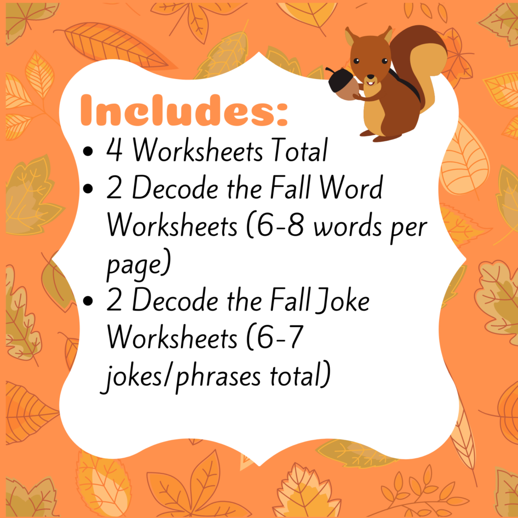 Fall Cryptogram and Decoding Worksheets | Made By Teachers