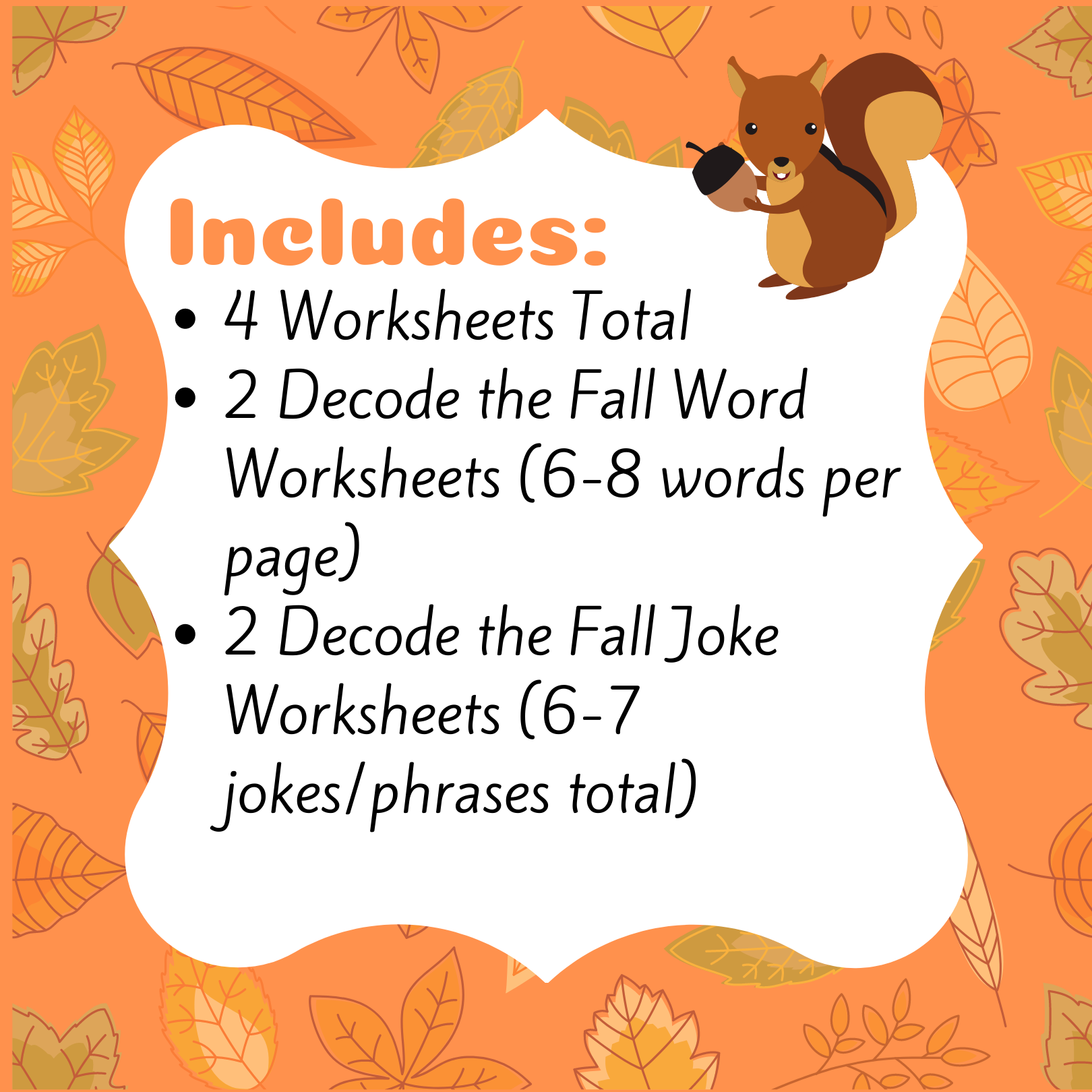 Fall Cryptogram and Decoding Worksheets | Made By Teachers
