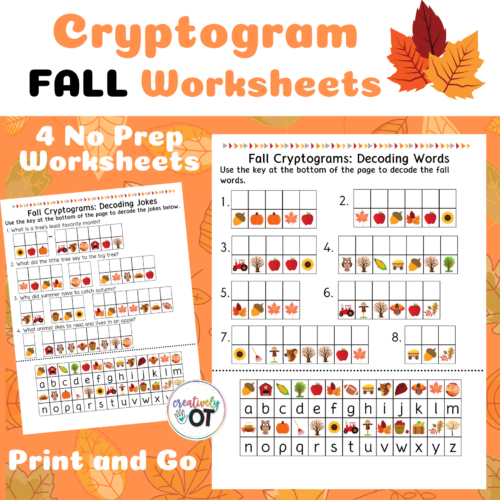 Fall Cryptogram and Decoding Worksheets | Made By Teachers