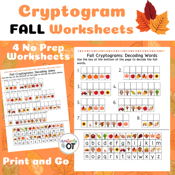 Fall Cryptogram and Decoding Worksheets | Made By Teachers
