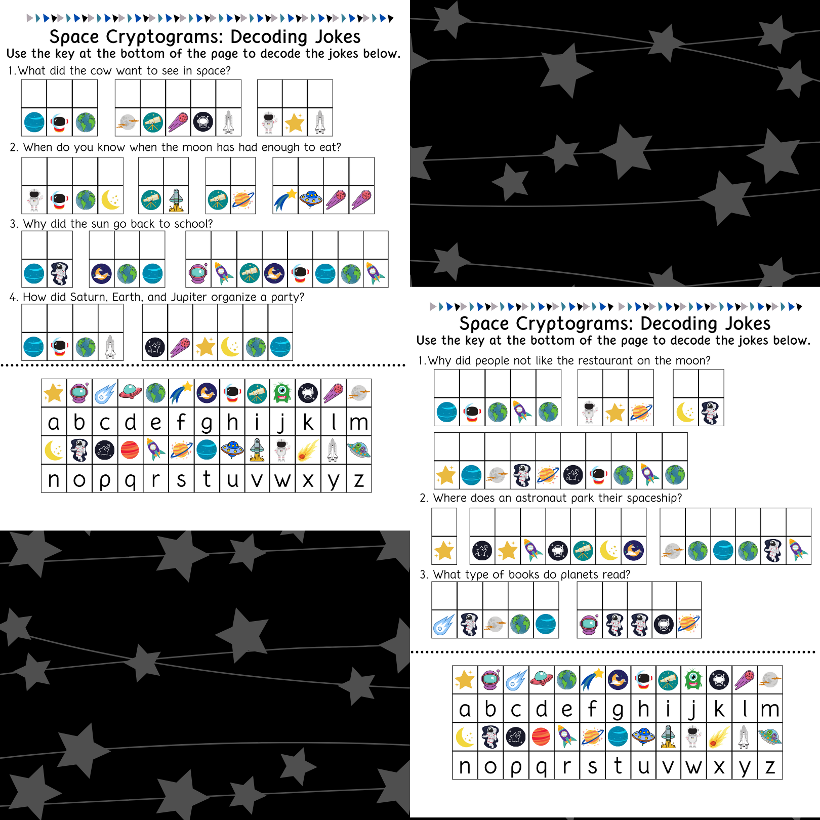Space Cryptogram and Decoding Worksheets | Made By Teachers
