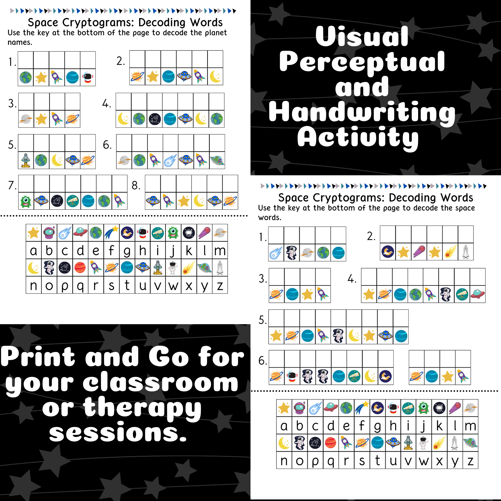 Space Cryptogram and Decoding Worksheets | Made By Teachers