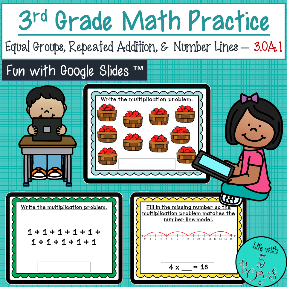 3rd Grade Math Practice with Equal Groups and Repeated Addition: Google ...