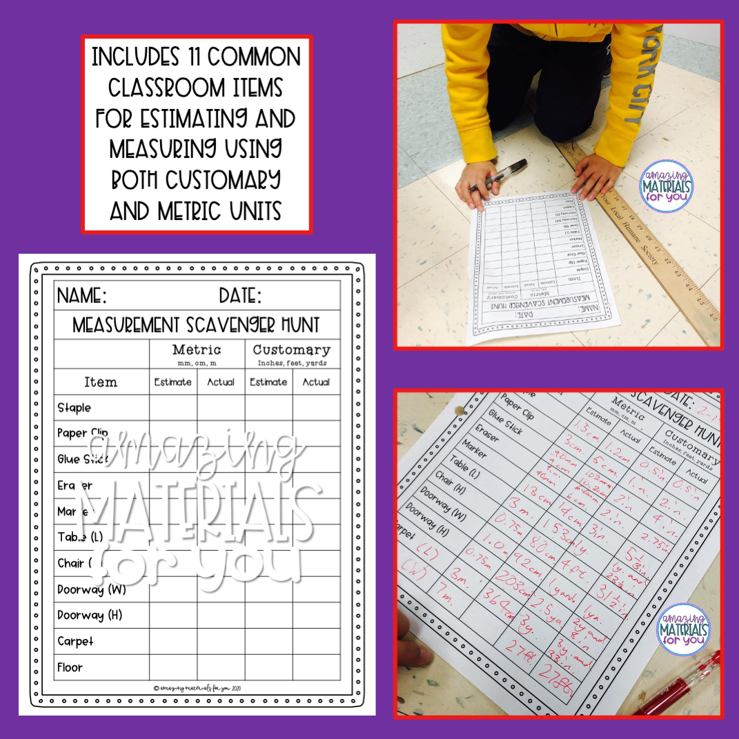 Measurement Scavenger Hunt | Made By Teachers