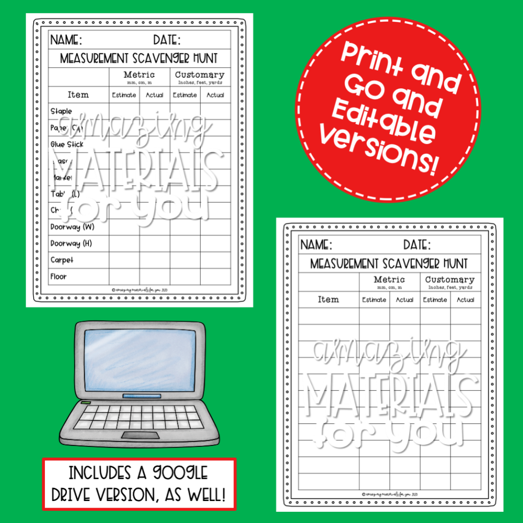 Measurement Scavenger Hunt | Made By Teachers